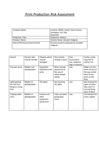 Risk assessment | PDF