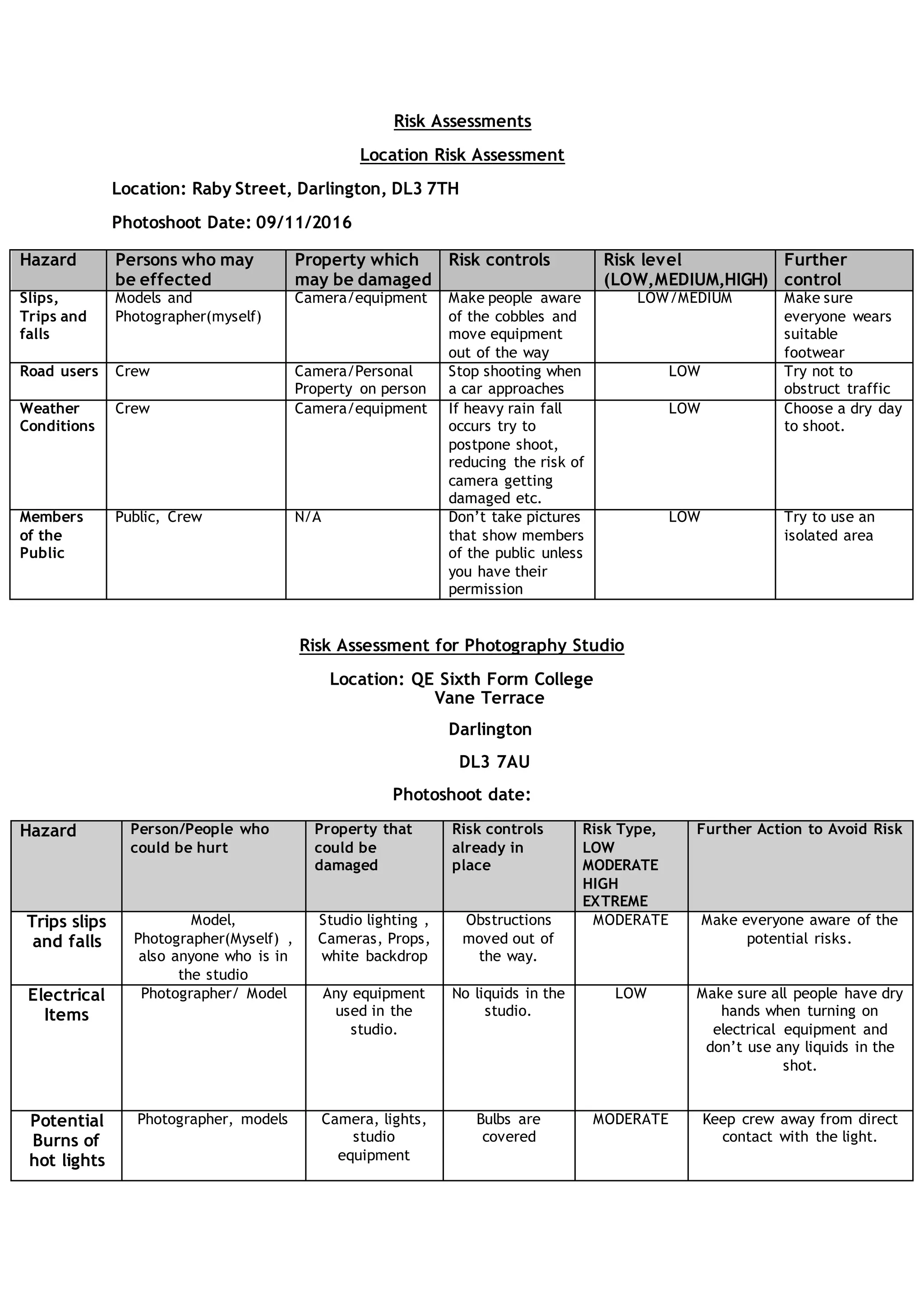 Risk assessment | DOCX