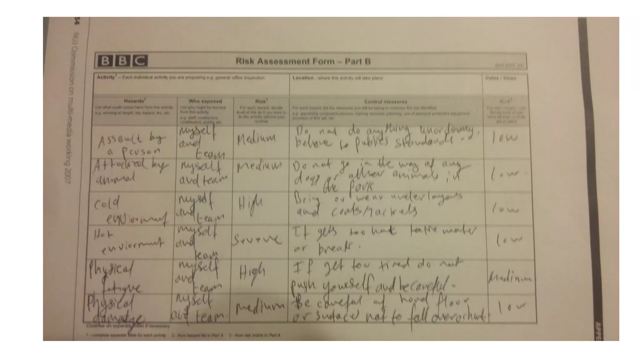 Risk assessment | ODP