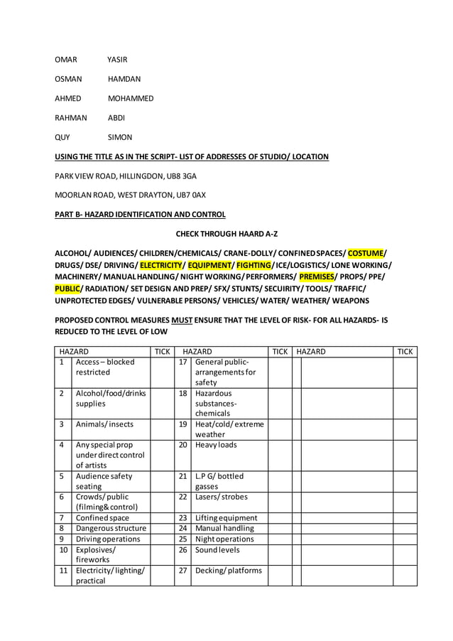 Risk assessment | PDF