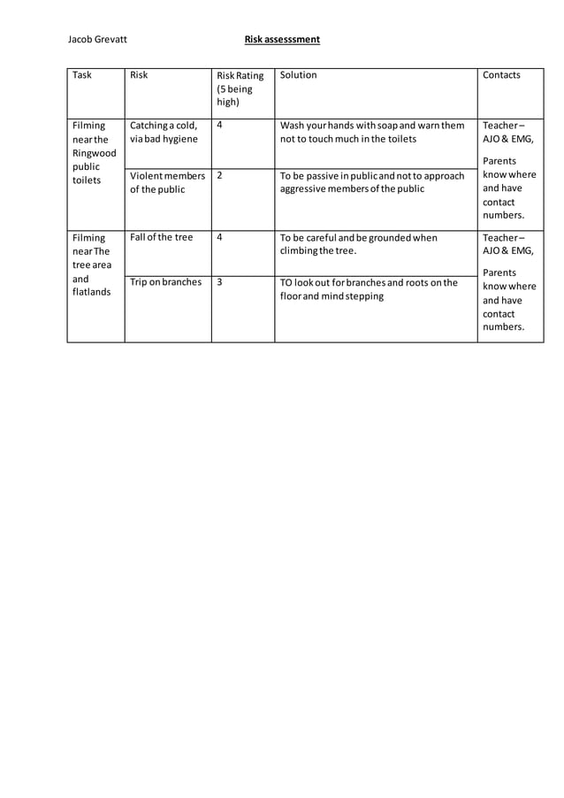 Risk assessment | DOCX