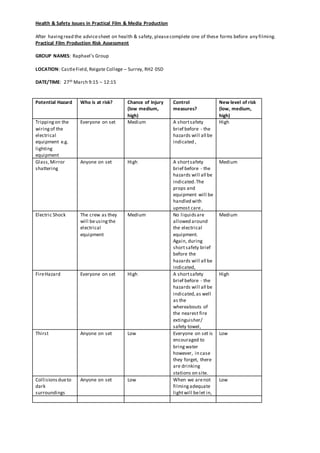Risk assessment | DOCX