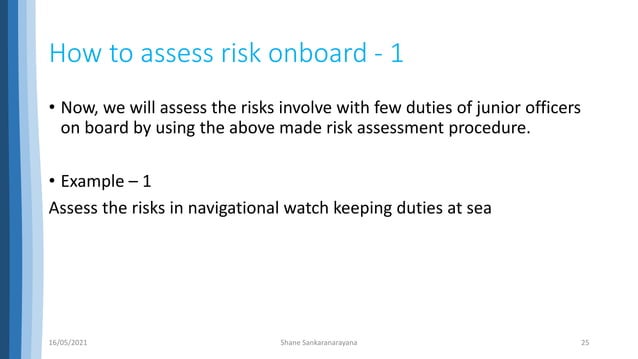 Risk assessment for junior officers onboard merchant ships | PDF