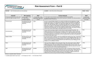 Risk Assessment - A2.docx | First Aid | Injuries