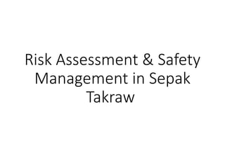 Risk Assessment in Physical education in 12 | PPTX