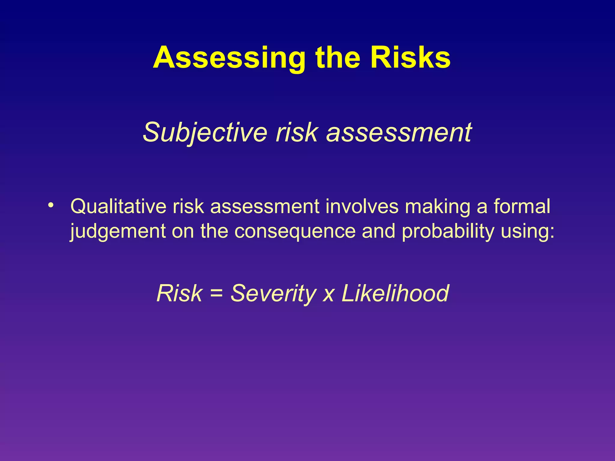 Risk assessment and management | PPT