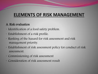 Risk assessment and management during food preparation | PPTX