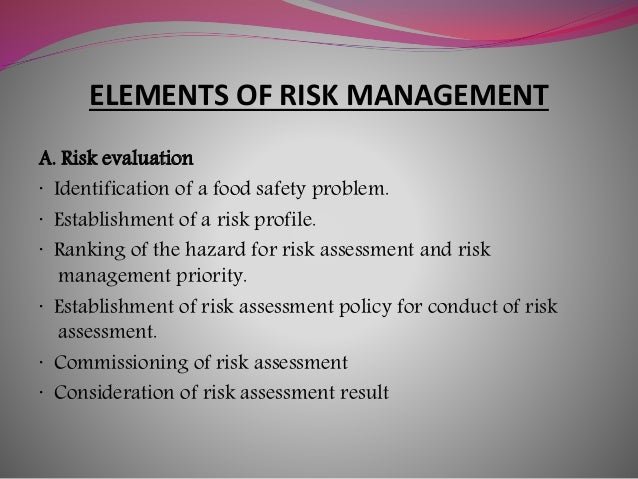 Risk assessment and management during food preparation