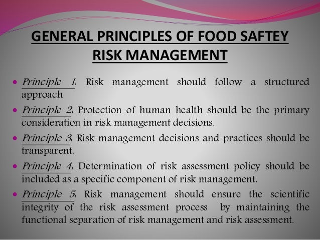 Risk assessment and management during food preparation