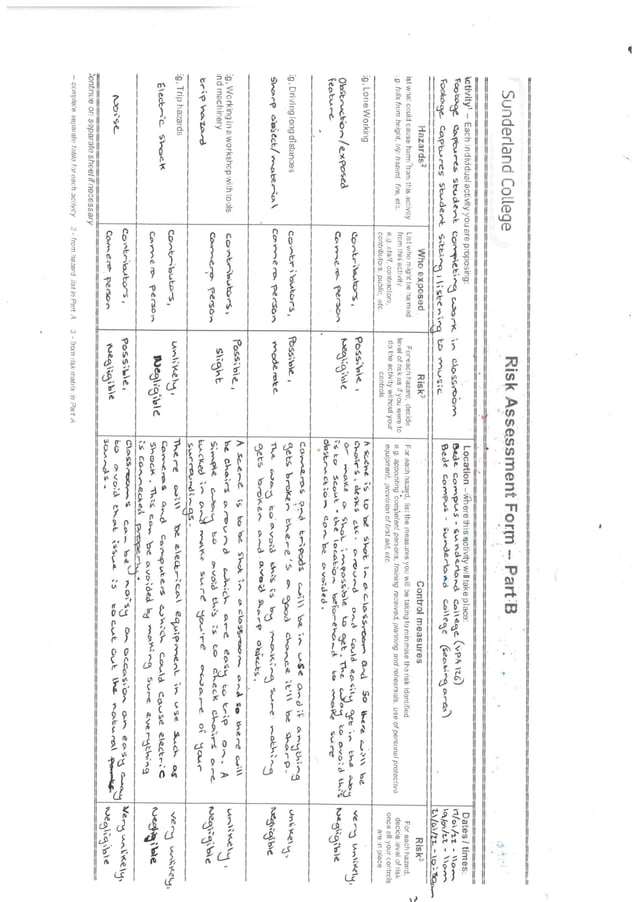 Risk assessment B part 2 | PDF