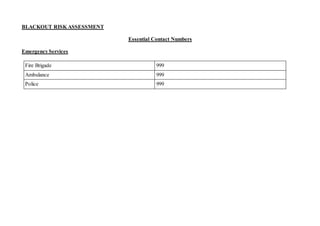 Risk assessment blackout | DOCX