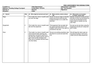 Risk assessment courtyard | DOCX