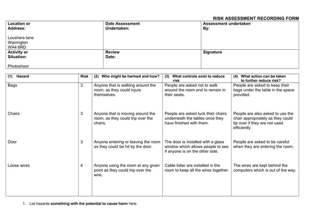 Risk assessment fashion spread | DOC