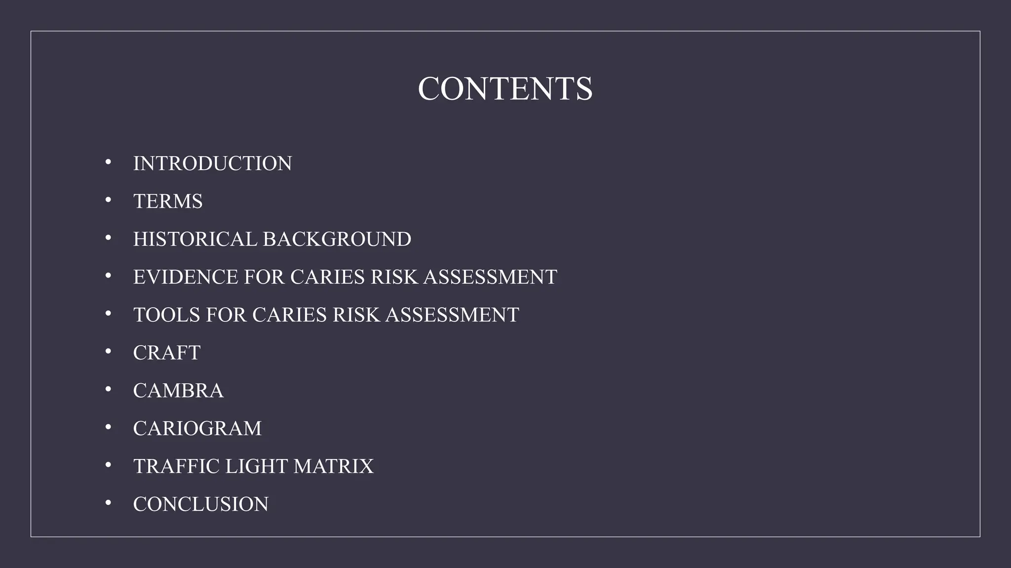 Risks assessment for dental caries..pptx