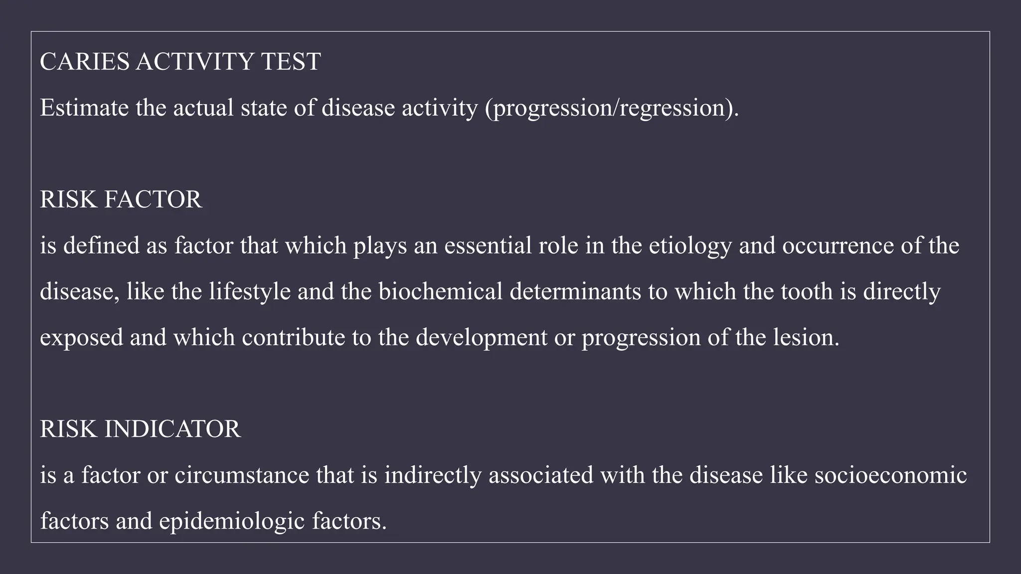 Risks assessment for dental caries..pptx