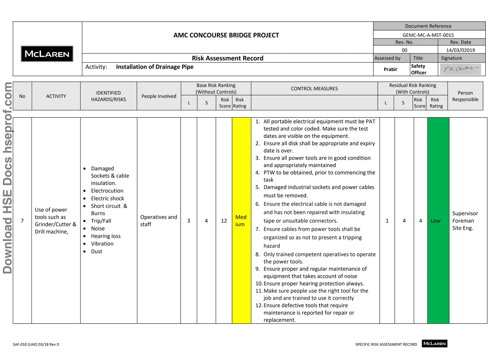 Risk Assessment For Installation of Drainage Pipes.pdf