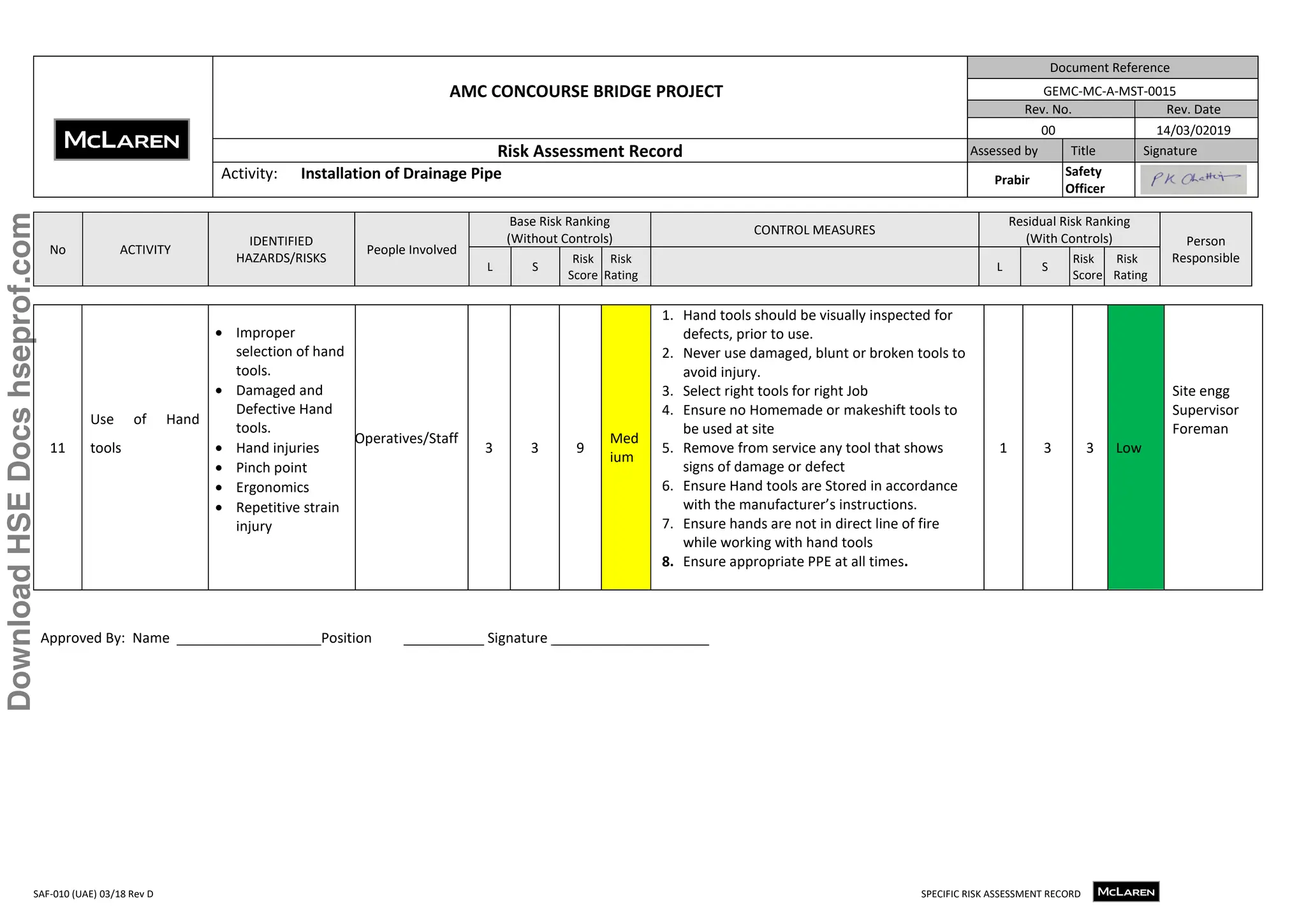 Risk Assessment For Installation of Drainage Pipes.pdf