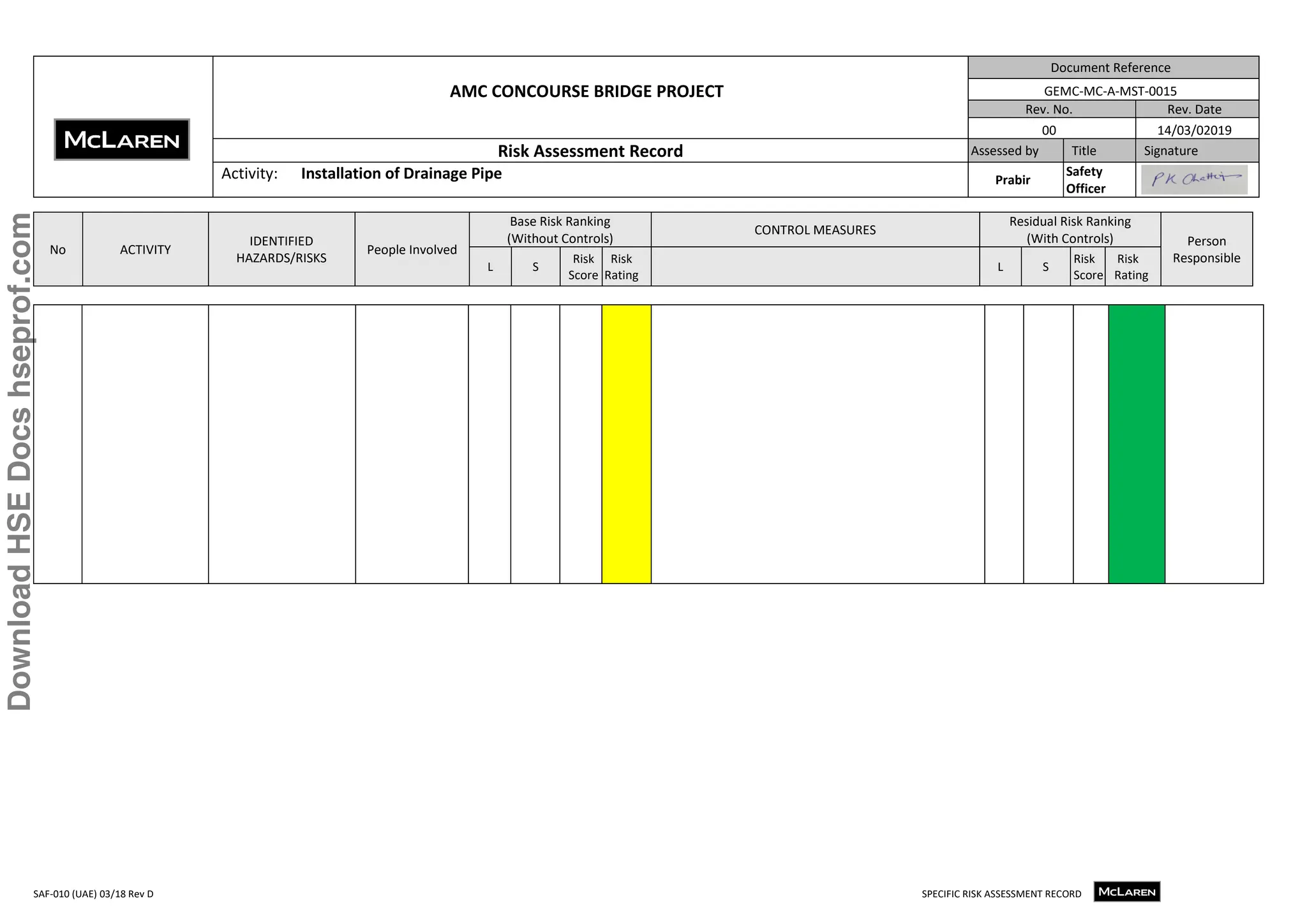 Risk Assessment For Installation of Drainage Pipes.pdf