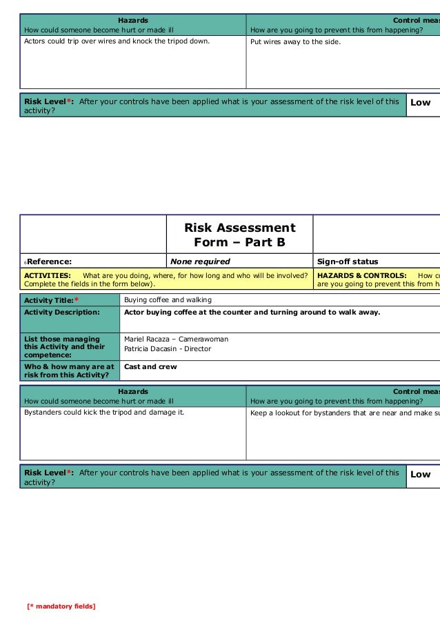 Risk Assessment Form