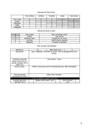Risk Assessment Form | PDF