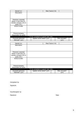 Risk assessment form | DOCX