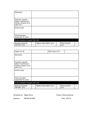 Risk assessment form park | PDF