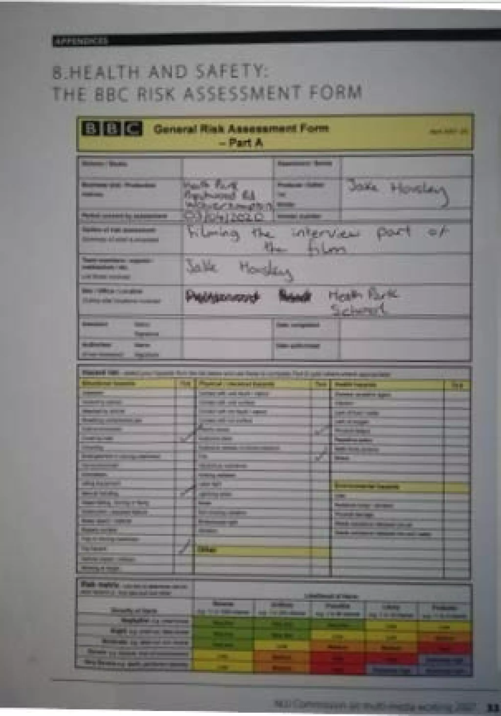 Risk Assessment Forms | PDF