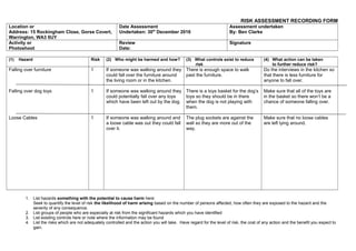 Risk assessment (home) | DOC
