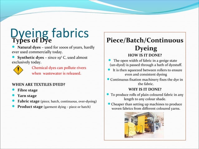 Risk assessment in dyeing final presentation/ Risk Assessment In Dyeing ...