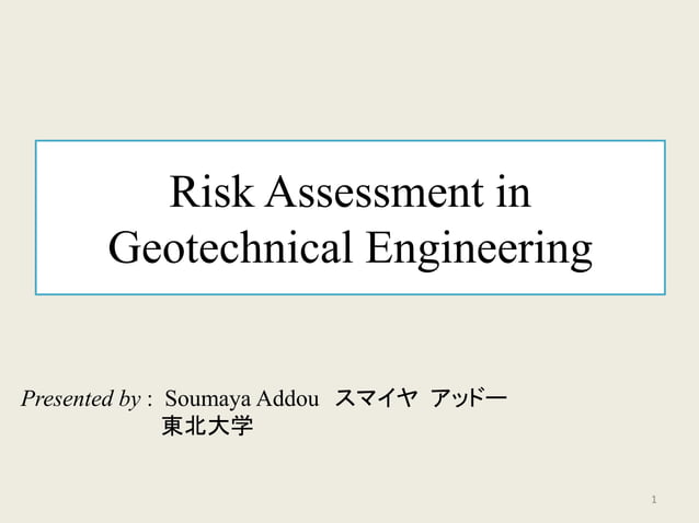 Risk Assessment in Geotechnical Engineering | PPTX | Civil Engineering ...
