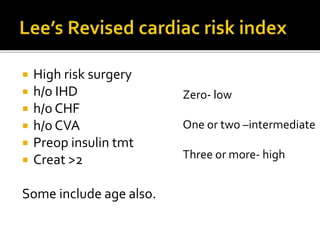 Risk assessment in noncardiac surgery | PPTX
