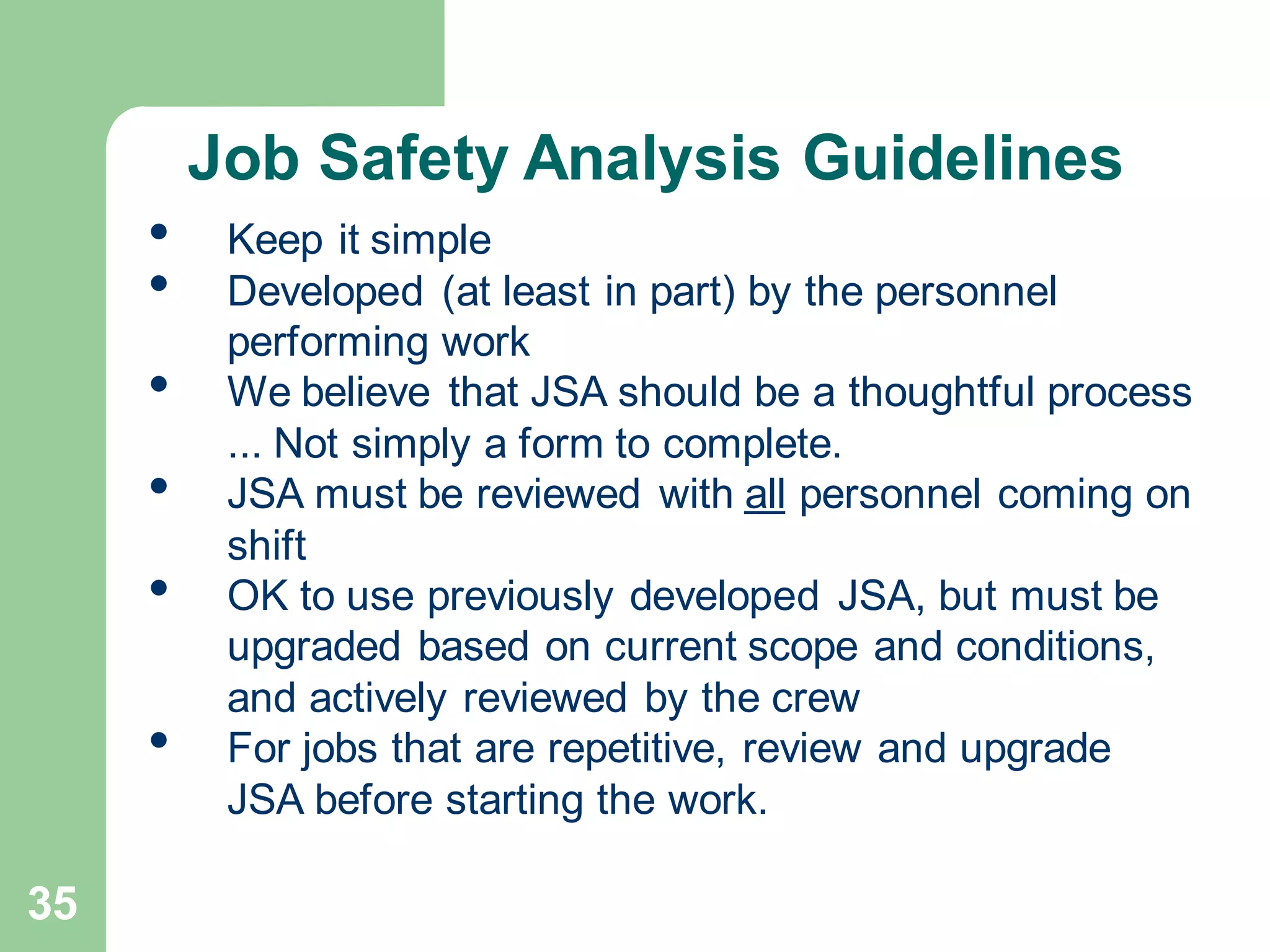 Risk Assessment & Job Safety Analysis | JSA | RA | PDF