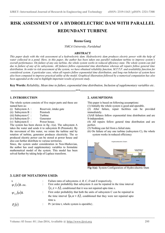 Risk assessment of a hydroelectric dam with parallel redundant turbine ...