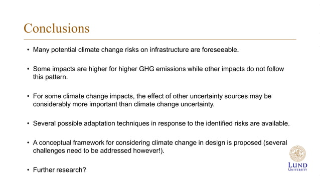 Risk assessment of climate change impacts to built infrastructure ...