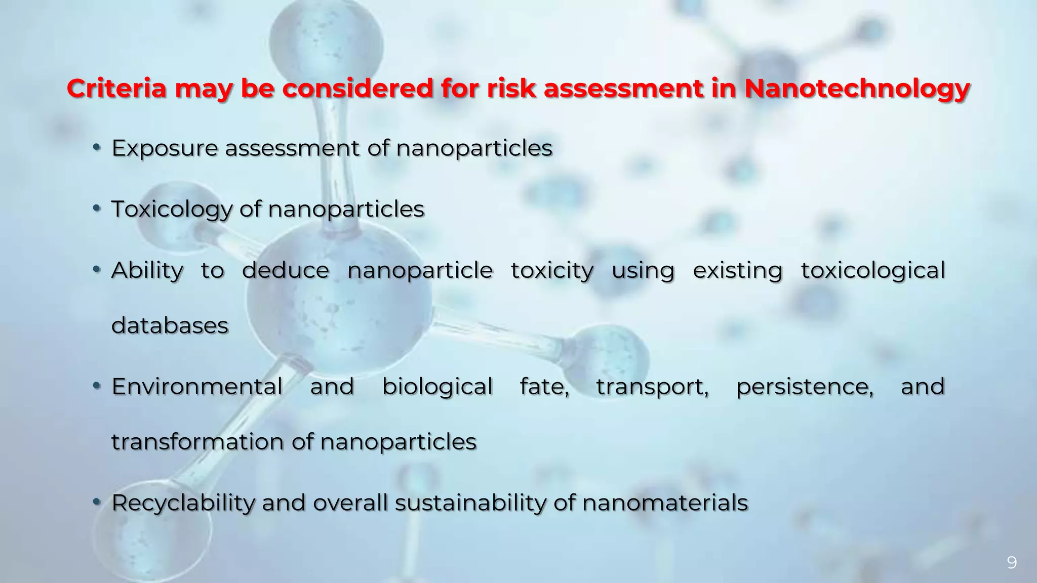 Risk assessment of Nanotech in food industry | PPTX