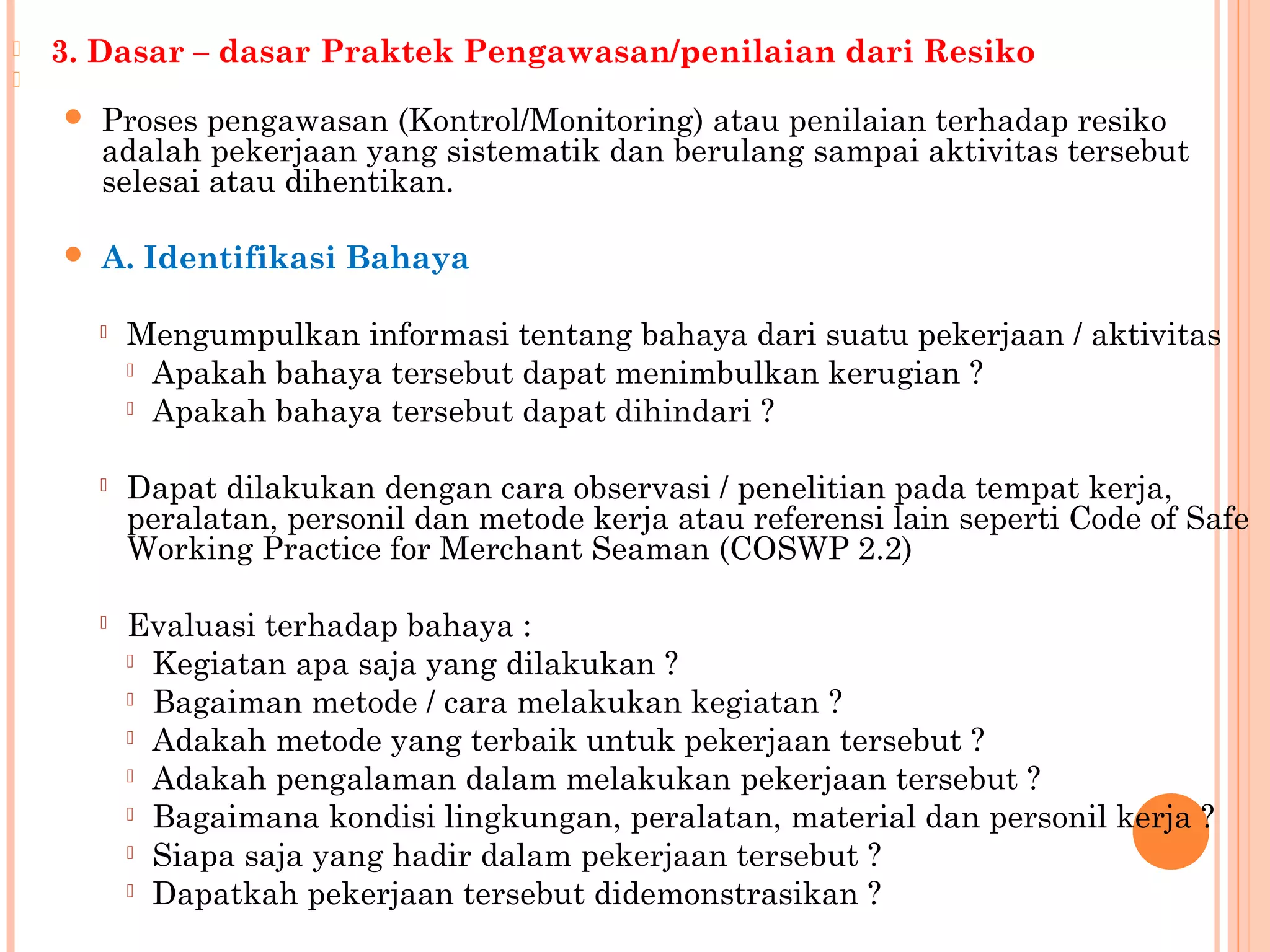 Risk assessment presentasi | PPT