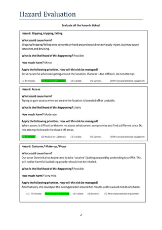 Risk Assessment RAF North Witham | DOCX | Video Production | Content ...