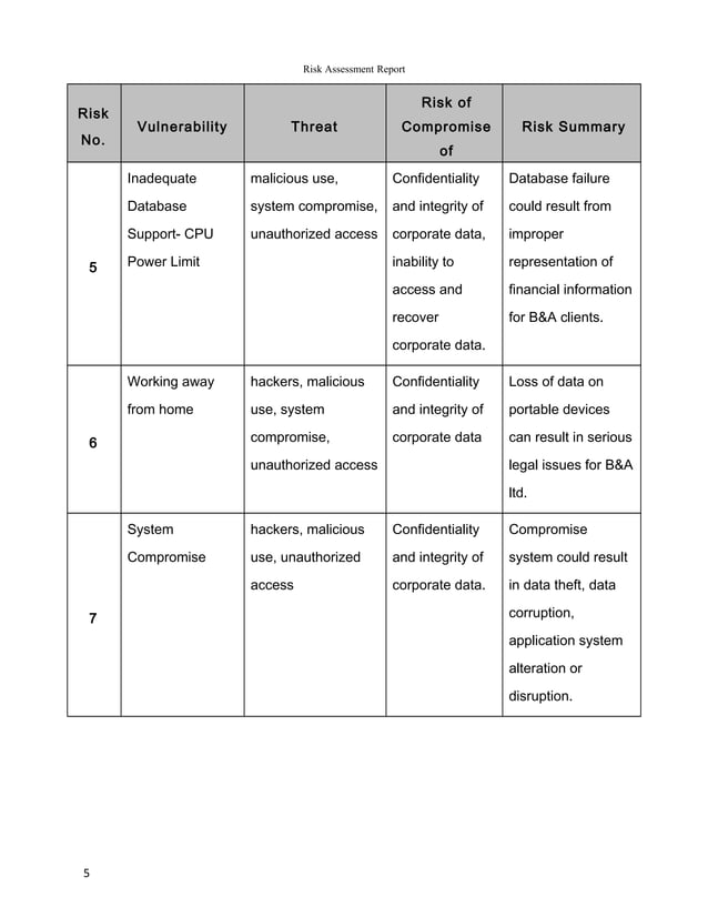 Risk assessment report | PDF