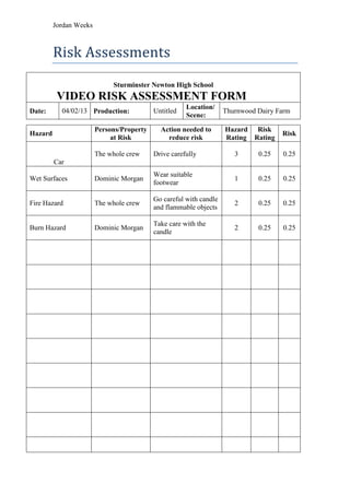 Risk assessments | DOCX