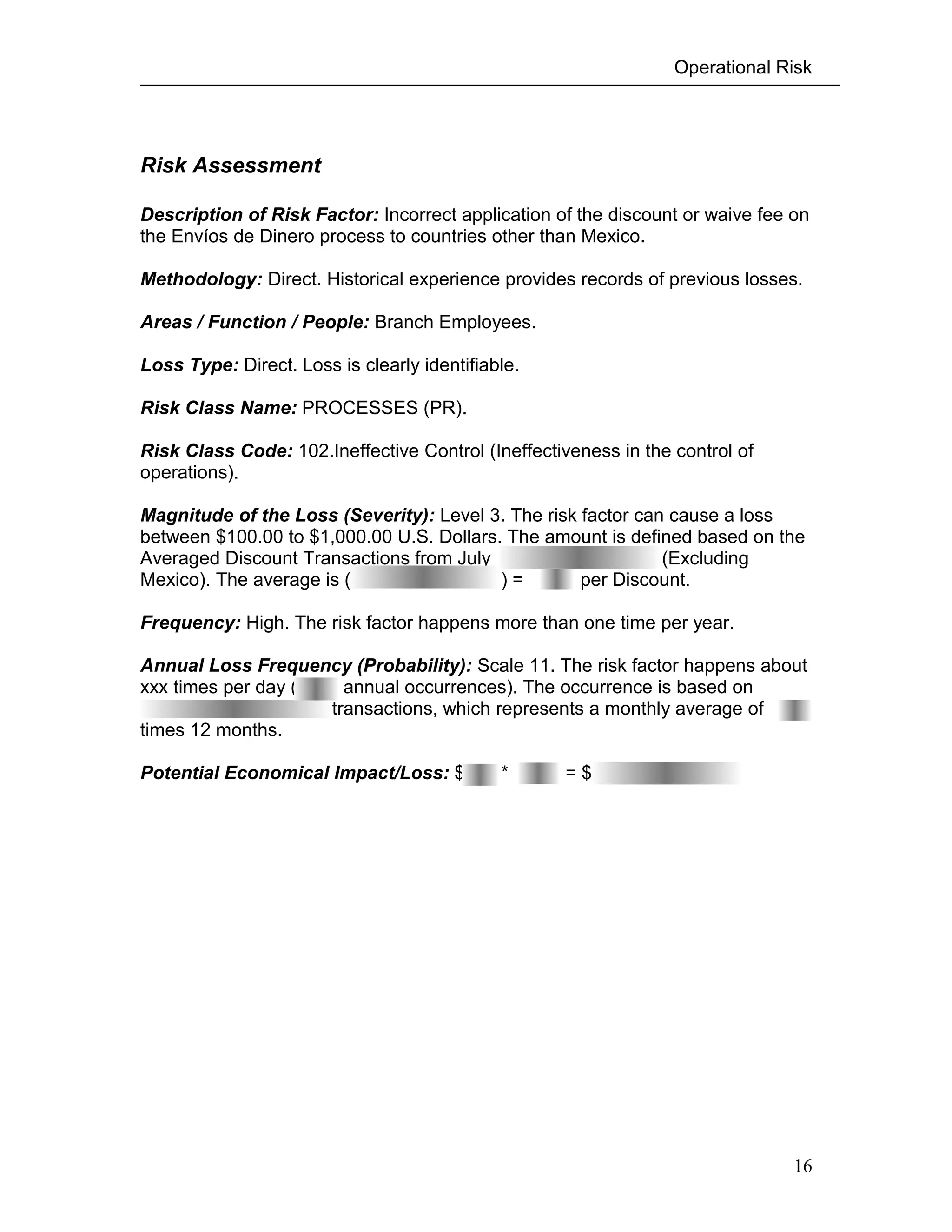 Risk Assessment Sample | PDF