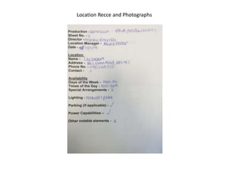 Risk Assessments and Location Recces | PPTX