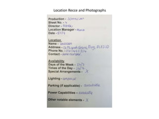 Risk Assessments and Location Recces | PPTX