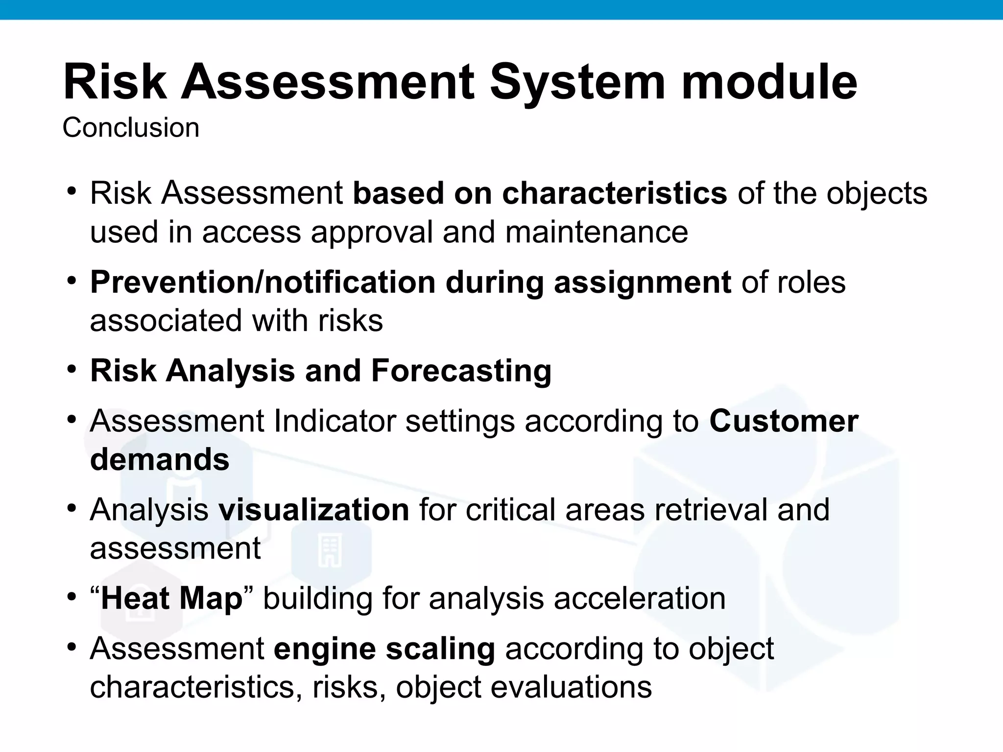 Risk assessment system inside NetIQ. NCU development | PPT