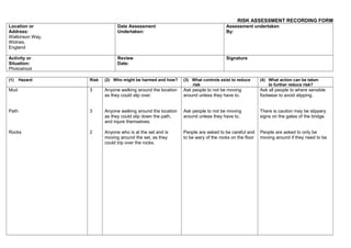 Risk assessment template | DOC