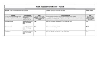 Risk assessment | DOC