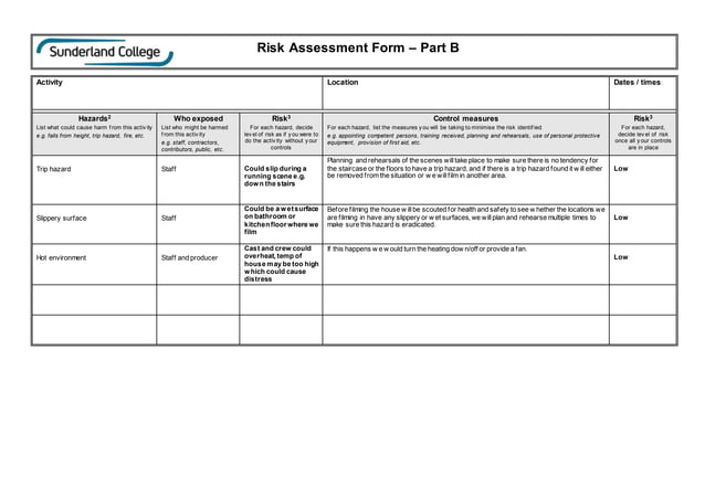 Risk assessment template | PDF