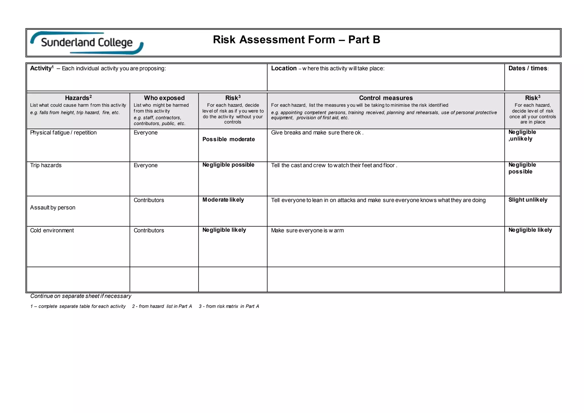 Risk assessment template | PDF