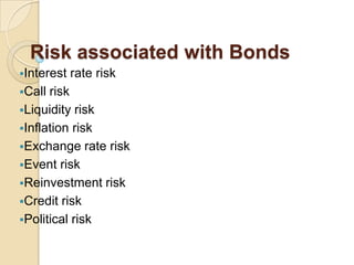Risk associated with bonds | PPTX