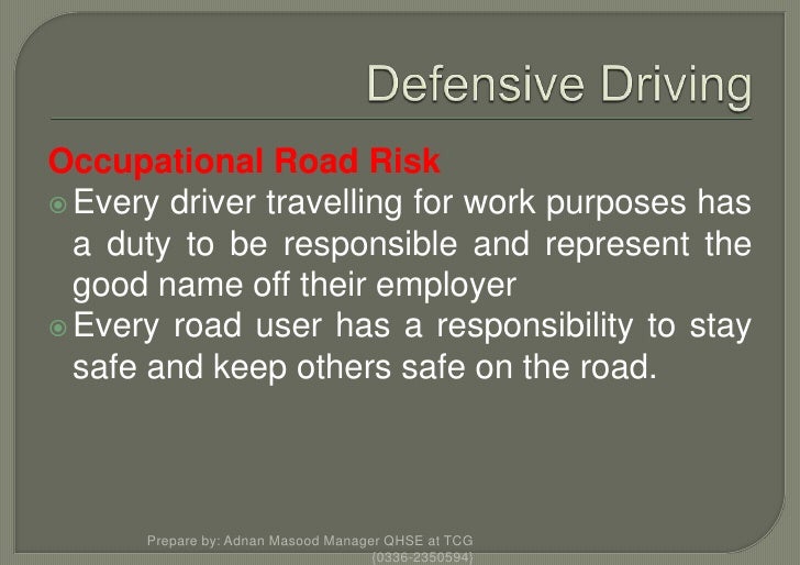 Risk aware driving Risk aware driving