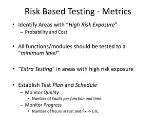 Risk based testing and random testing | PPTX